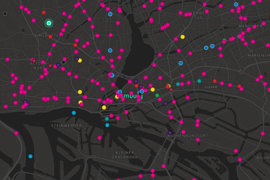 Interaktive HVV-Karte zeigt Positionsdaten von Bahnen und Bussen an ...